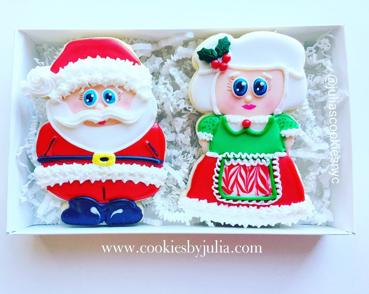 Christmas Santa Claus & Mrs. Clause Decorated Iced Sugar Cookies — The ...