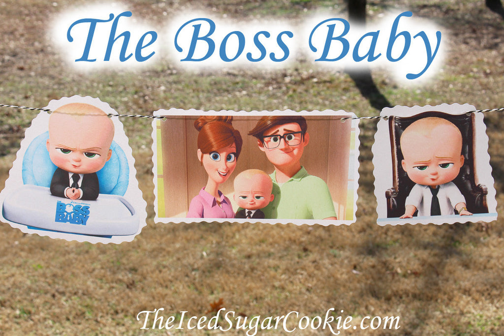 The Boss Baby Birthday Party Flag Banner Garland DIY Idea-Boss Baby Te ...