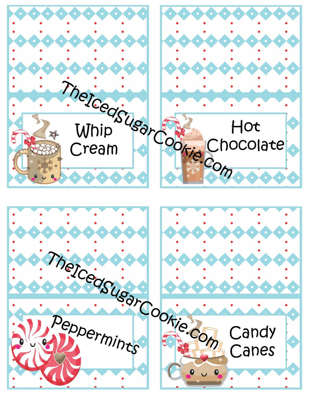 20 Printable Hot Chocolate Food Cards — The Iced Sugar Cookie
