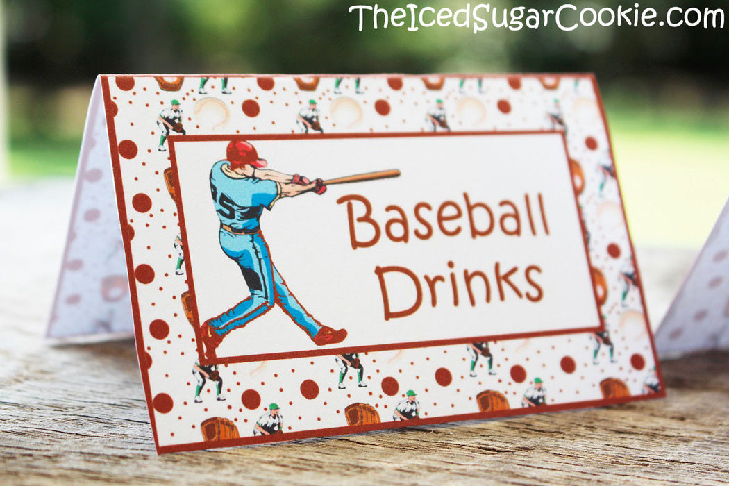 Baseball Birthday Party Food Label Tent Cards DIY Sports Printable ...